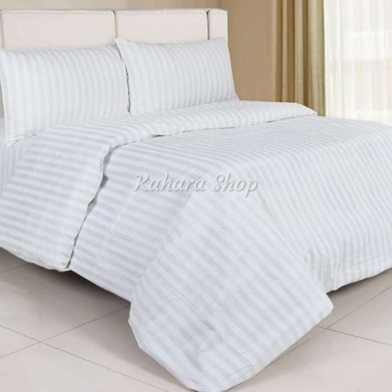 Jual Bed Cover + Sprei Salur Hotel 140X200 Cvc Putih Polos Pulir Kotak ...