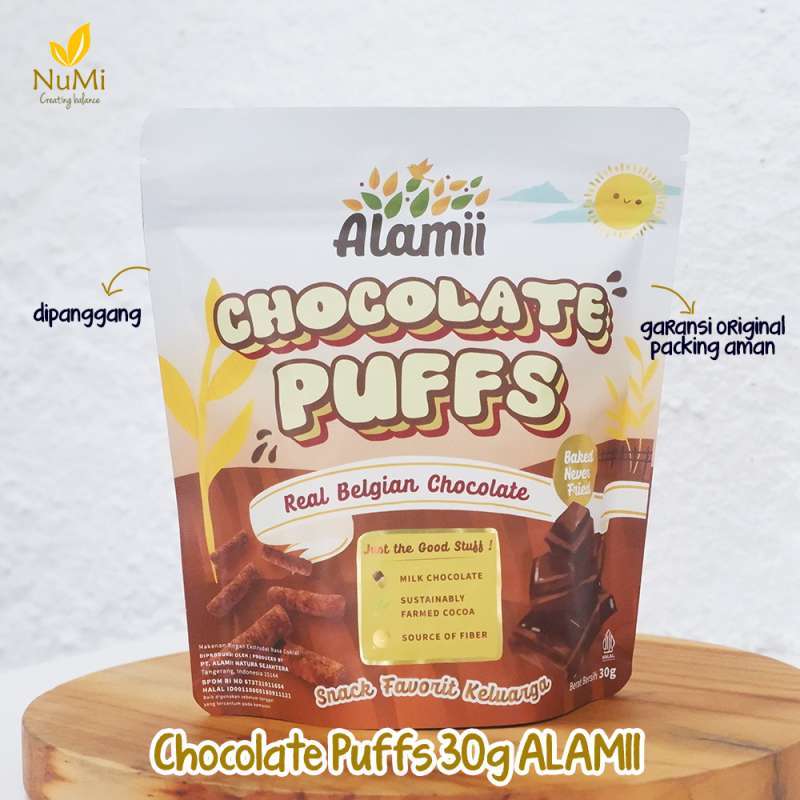 Jual 30G ALAMII CHOCOLATE PUFFS snack bayi - ALAMII FOOD di Seller Numi ...