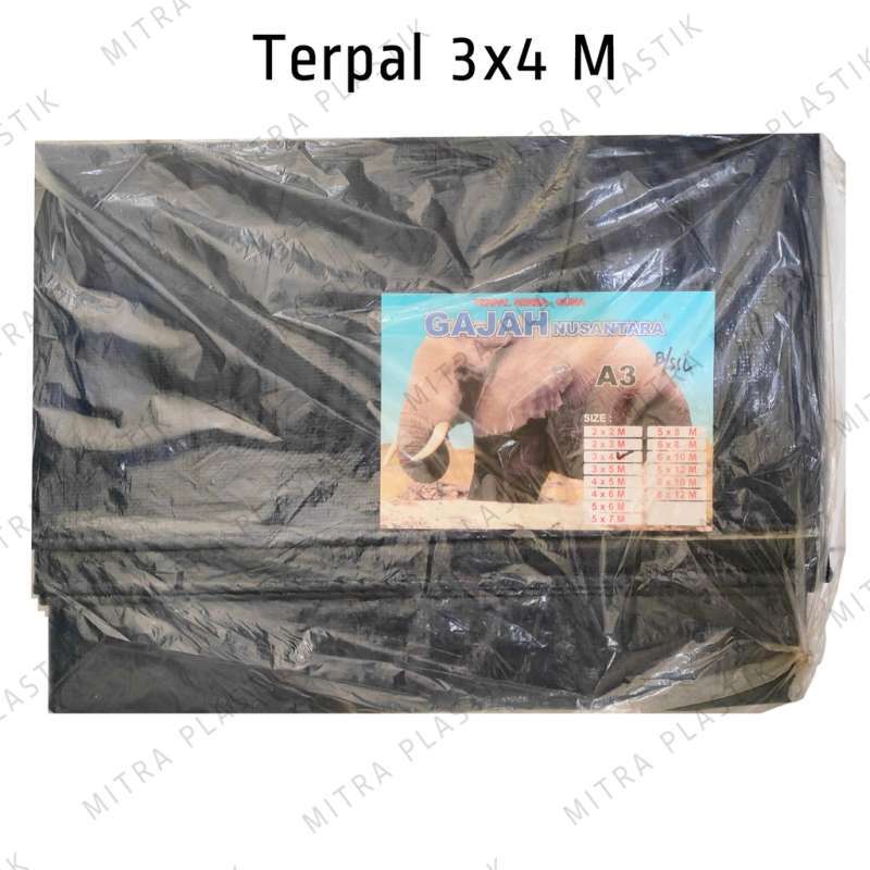 Jual Terpal Plastik 3x4 Meter Tebal A3 Cap Gajah Tenda Abu Biru di ...