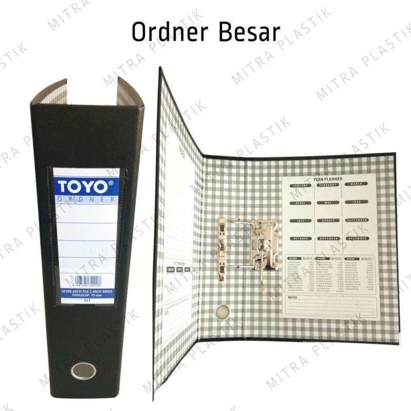 Jual Ordner Toyo 351 Map Dokumen Folio Besar Hitam Karton Tebal di ...