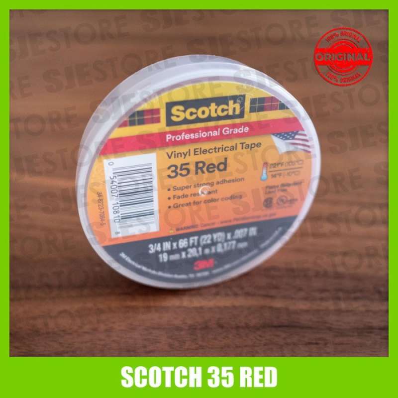 Promo Isolasi Listrik 3M Scotch 35 Vinyl Electrical Tape Merah Diskon ...