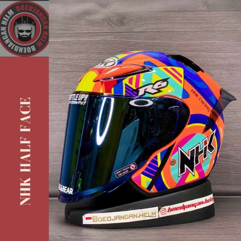 Jual NHK HELM R6 SE PIGMENT ORANGE FLOU - HALF FACE - IRIDIUM FLAT ...