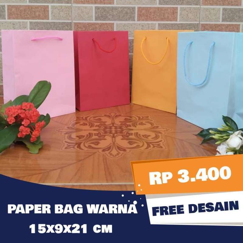 Jual Paper Bag Tas Kantong Kertas Warna Bervariasi Polos Sablon Custom ...