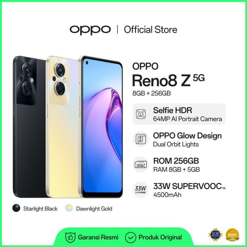 Promo OPPO Reno8 Z 5G 8GB/256GB (GARANSI RESMI) - Dawnlight Gold Diskon ...