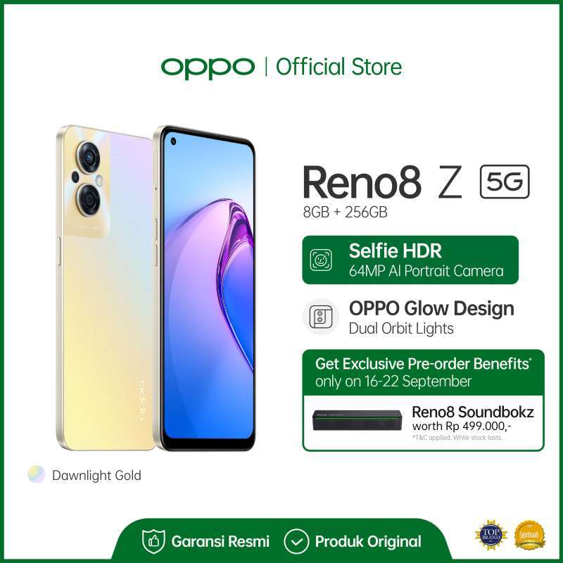 Jual Oppo Reno8 Z 5g 8gb/256gb (garansi Resmi) - Dawnlight Gold Di ...