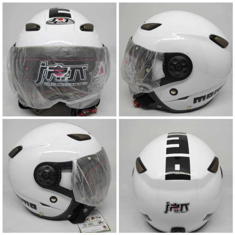 Promo Helm Jpn Kawai Momo Putih Gloss Kaca Pilot Diskon 14% di Seller ...