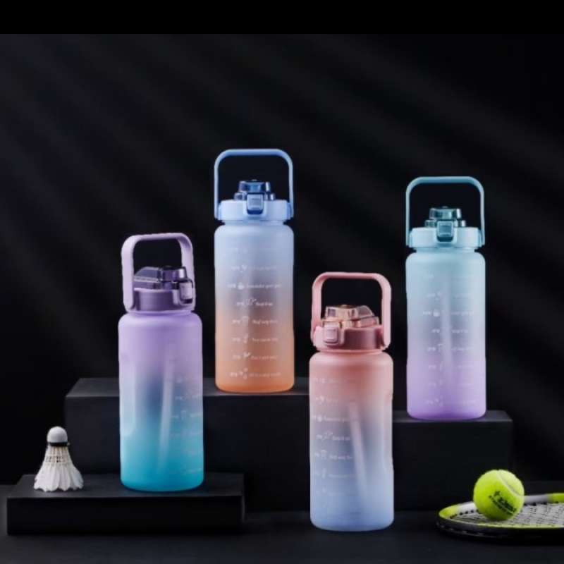 Jual Botol Minum Viral 2Liter Quifit Tempat Minum Pengigat Waktu Tiktok ...
