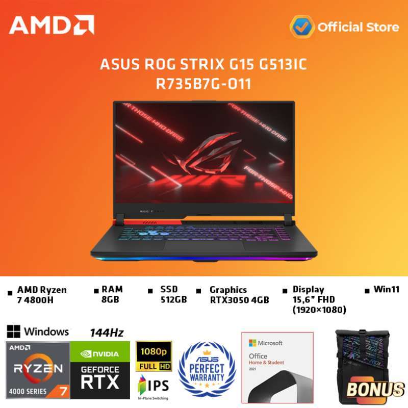 Promo ASUS ROG STRIX G15 G513IC | RYZEN 7 4800H 8GB 512SSD RTX3050 4GB ...