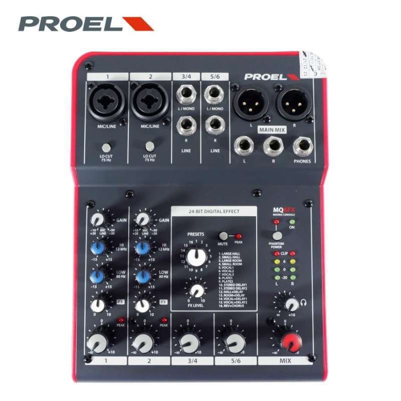 Jual Mixer Audio 6 Channel with Effect Compact Mixing Console Proel ...