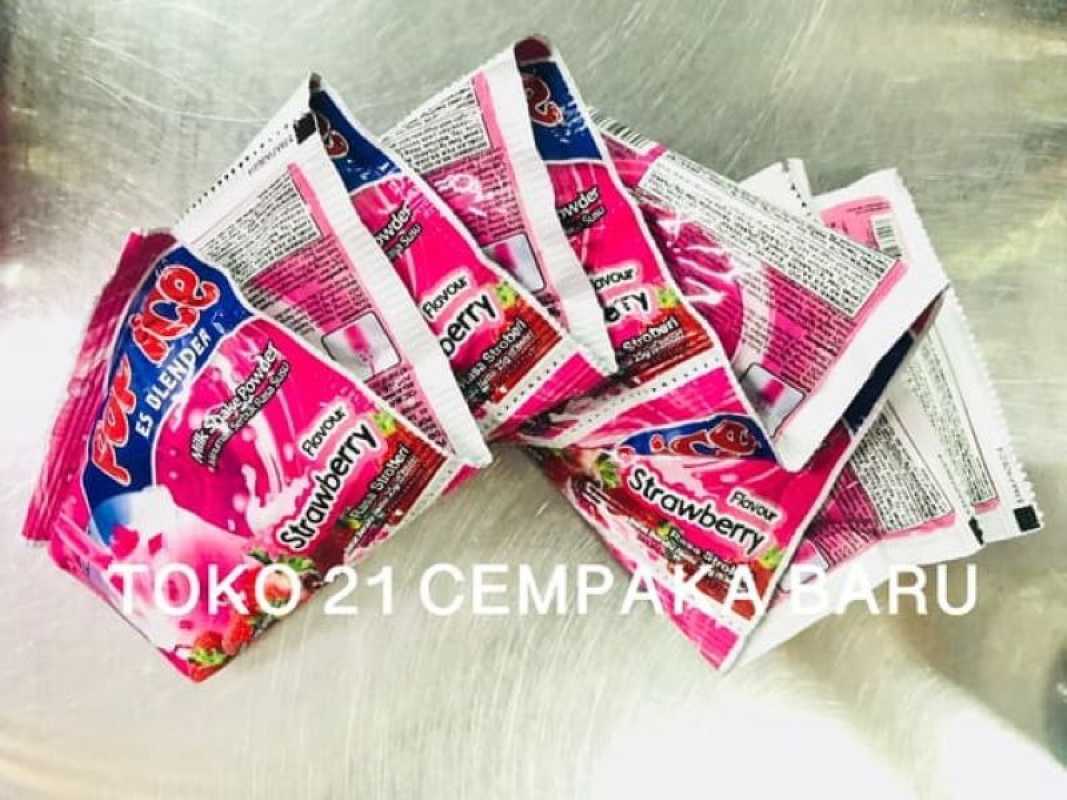 Jual Pop Ice Rasa STRAWBERRY 1 RENCENG isi 10 SACHET |Powder Stroberi ...