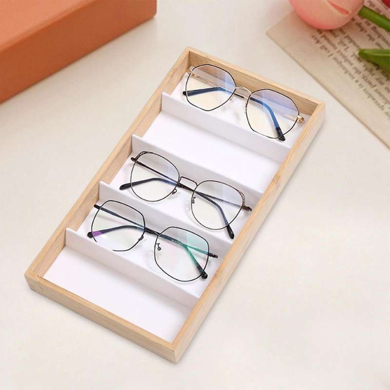Promo Glasses Display Tray Eyewear Show Tray Wood Velvet Stackable ...