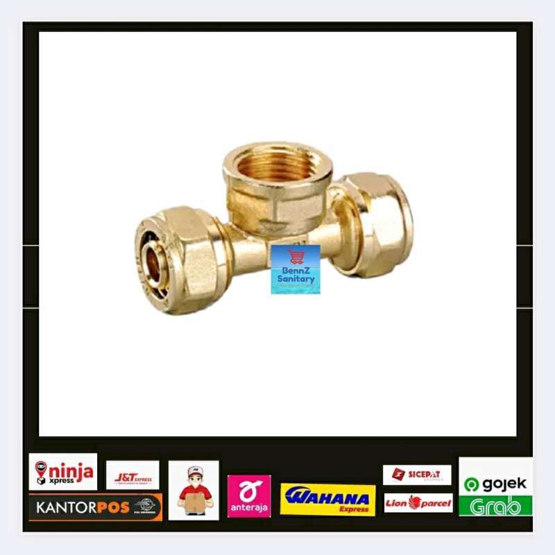 Jual tee drat dalam ukuran 1/2 x 1/2 x 1/2, tee female, sambungan selang pipa air panas/ rifeng ...