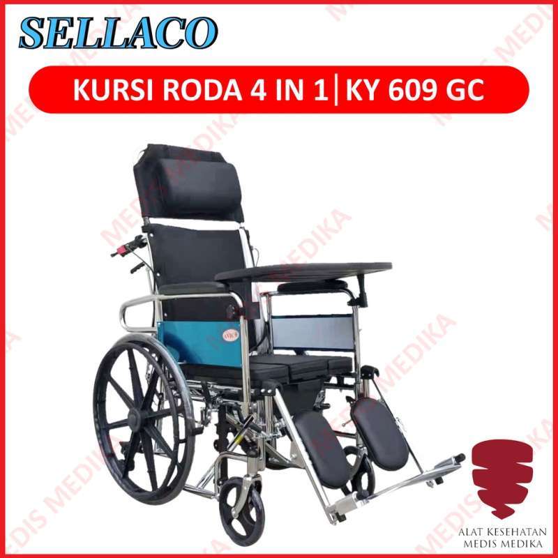 Jual Kursi Roda 4in1 Sella KY609GC Tidur Duduk Toilet Alas Makan ...