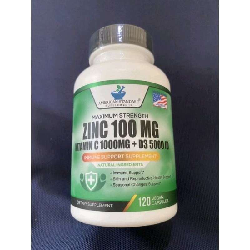 Jual American Standard Supplement Zinc 100 Mg + Vitamin C 1000 Mg + Vitamin D 5000 Iu Original ...