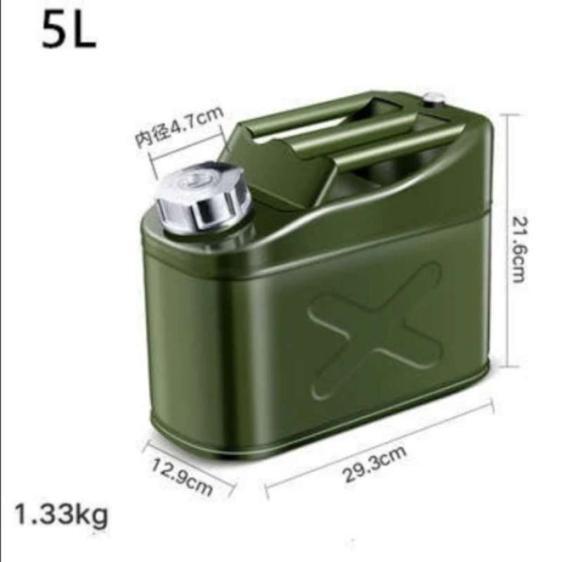 Promo Jerigen Murah 5 Liter Besi Bbm Tempat Bensin Solar Genset Free ...