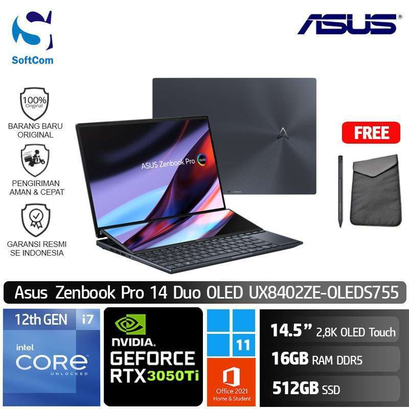 Jual Asus Zenbook Pro 14 Duo UX8402ZE OLEDS755 Notebook [Core i7-12700H ...