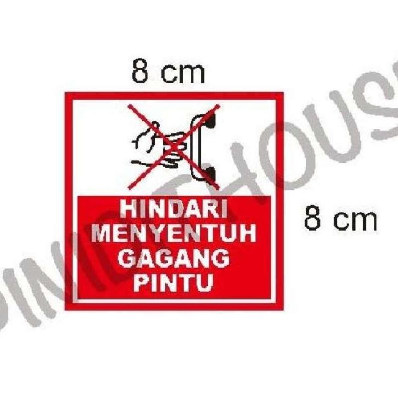 Jual Stiker Vinyl Hindari Menyentuh Gagang Pintu Safety Sign Toko Cafe ...