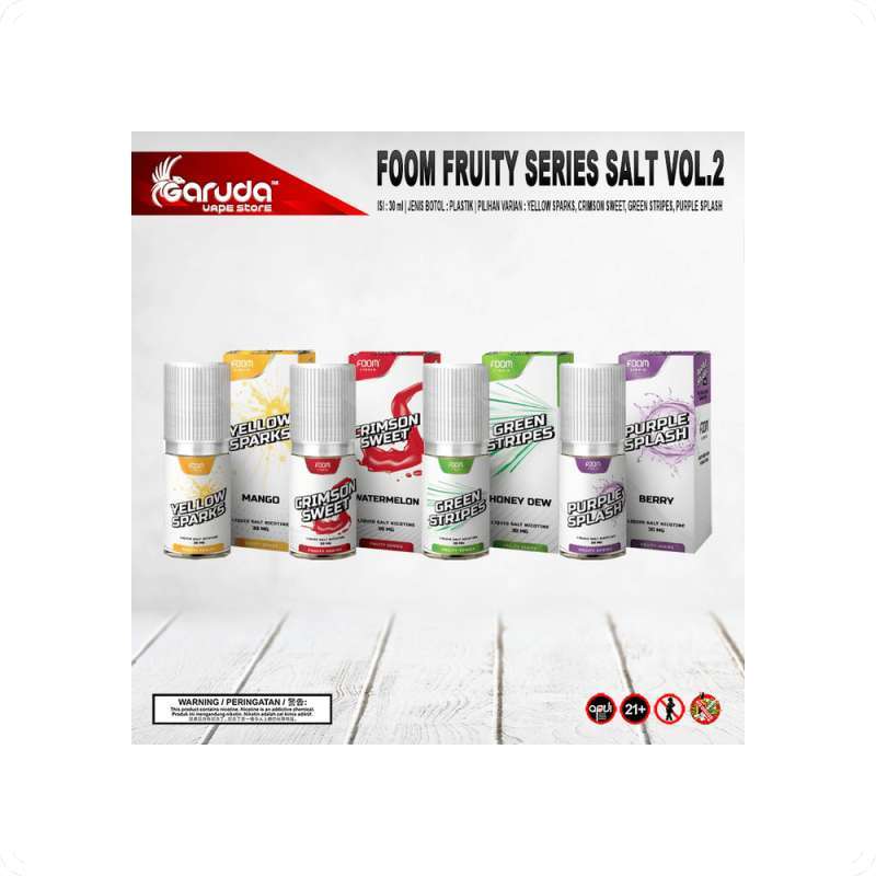Jual Liquid Saltnic Fruity Series V2 Foom 30ml Bercukai Kode 007 ...