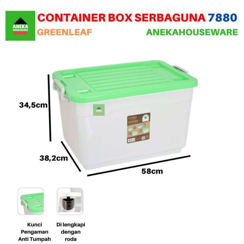 Jual Container Box 50 Liter 7880 Green Leaf Di Seller Anekahouseware ...