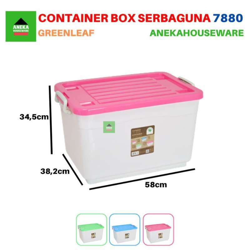 Jual Container Box 50 Liter 7880 Green Leaf - Merah Muda Di Seller ...