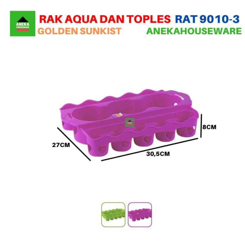 Jual Rak Aqua Gelas + 3 Toples golden sunkist RAT 9010-3 - Ungu di ...