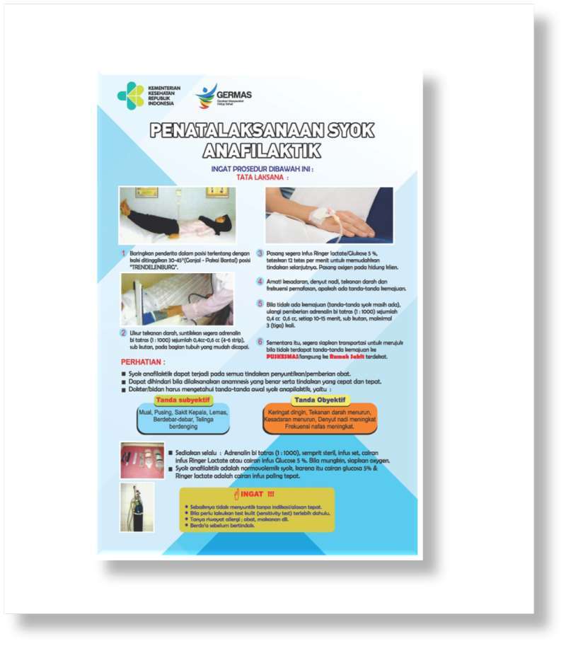Jual Cetak Poster | Penatalaksanaan Syok Anafilaktik | Laminating ...