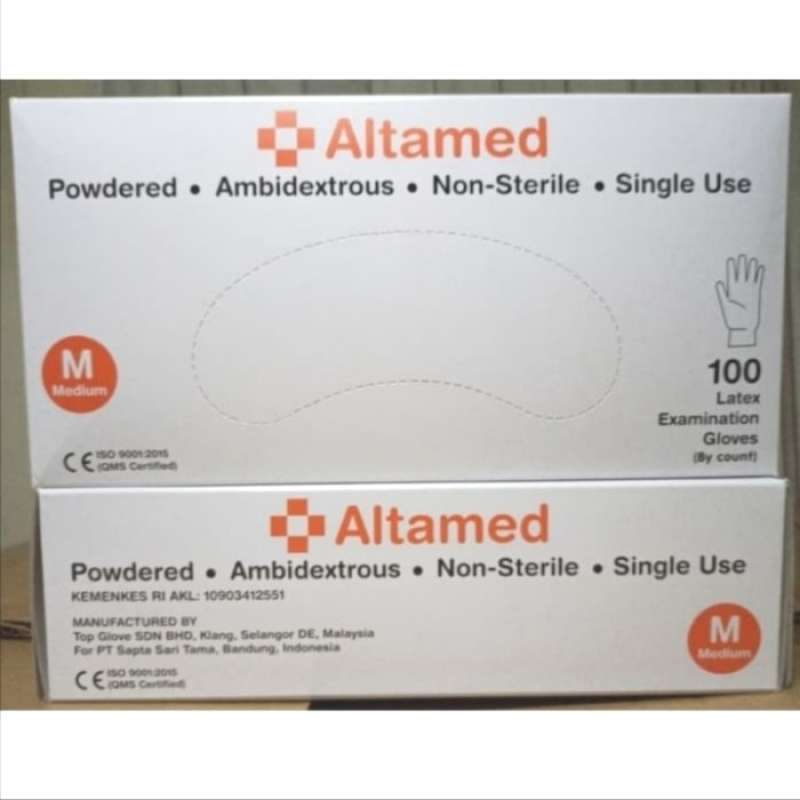 Jual Altamed Latex Glove/sarung Tangan Latex Altamed Size M Terjamin Di ...