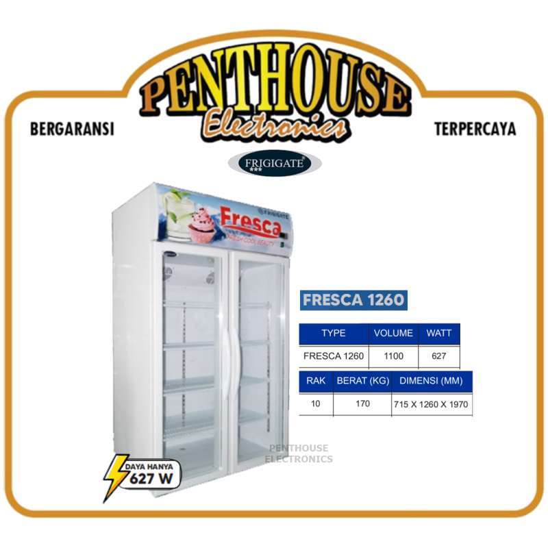 Jual Frigigate Showcase Display Cooler 1100L FRESCA-1260 / FRESCA 1260 ...