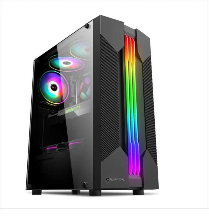 Jual Casing Gaming PowerUp Raptor 1626 With Led Strip - Include PSU ...