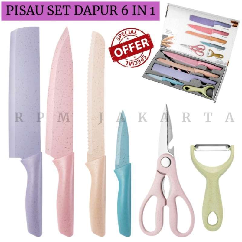 Jual Pisau Set Dapur 6 In 1 Pisau Dapur Warna Pisau Isi 6 Pcs Keramik Di Seller Honey Living