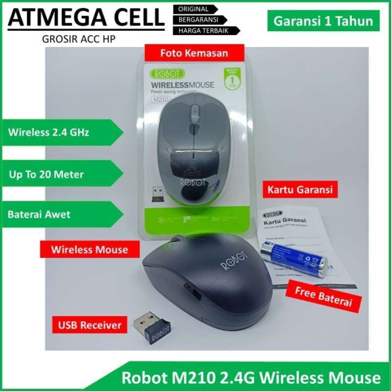 Promo Mouse Robot M210 Wireless Usb Mouse Diskon 23% di Seller Meena ...