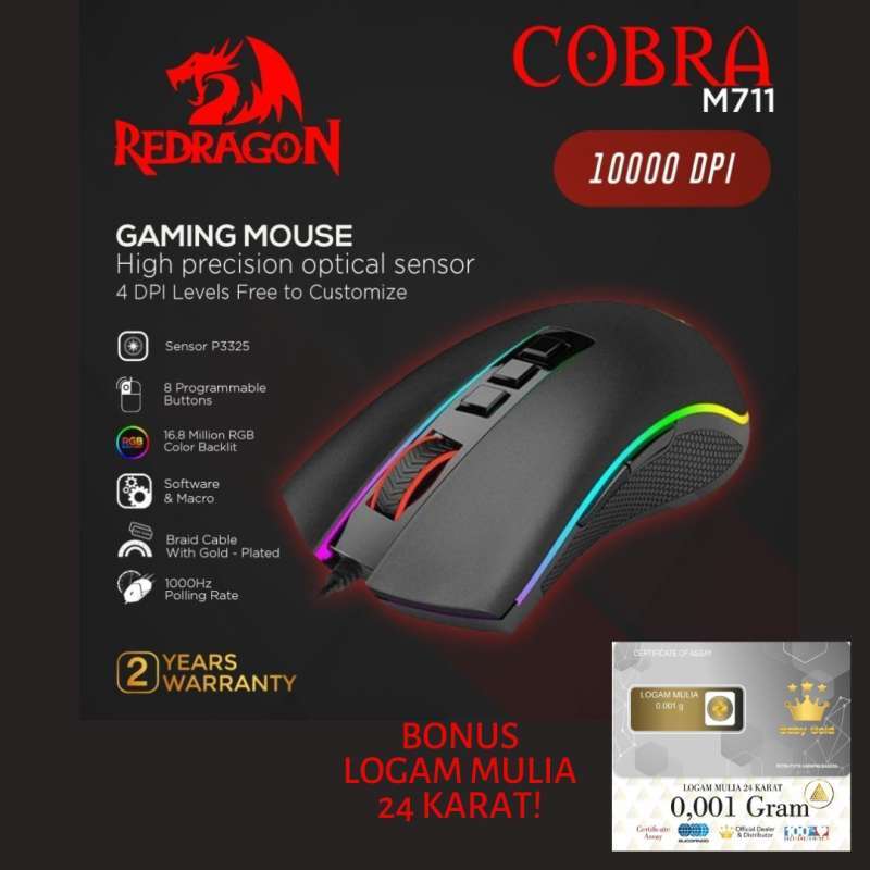 Jual Redragon Gaming Mouse Rgb Cobra - M711 Di Seller Multi Komputer ...