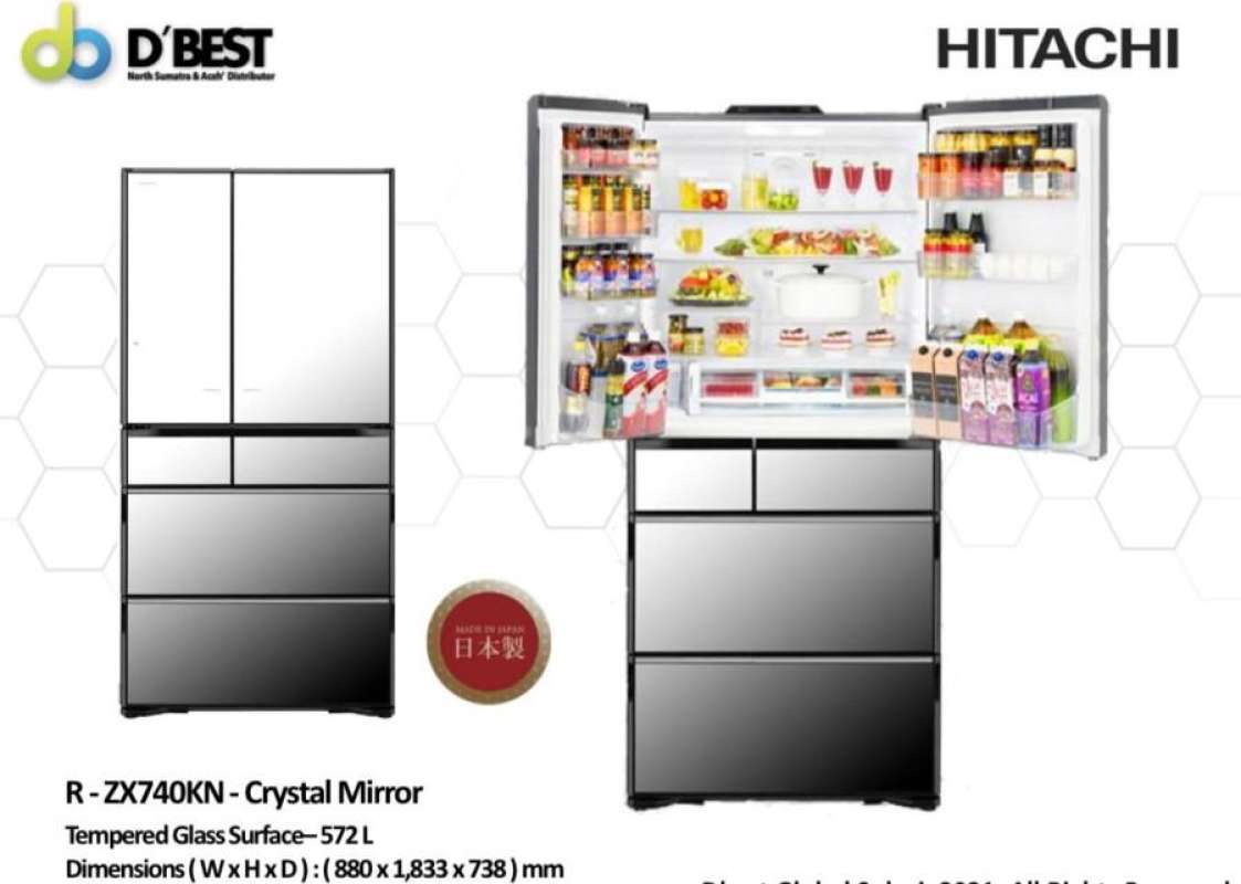 Jual Kulkas Hitachi R-zx740kn - Crystal Mirror Garansi Resmi Di Seller ...