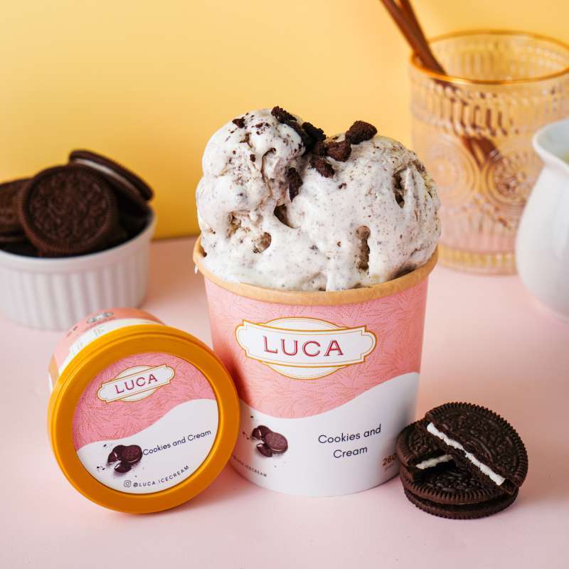 Jual Luca - Ice Cream / Es Krim / Gelato Homemade Premium Size Medium - Cookies & Cream Di ...