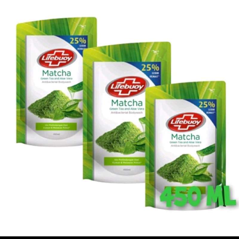 Jual Lifebuoy body wash matcha green Tea sabun mandi 450 Ml Isi 3 pcs ...