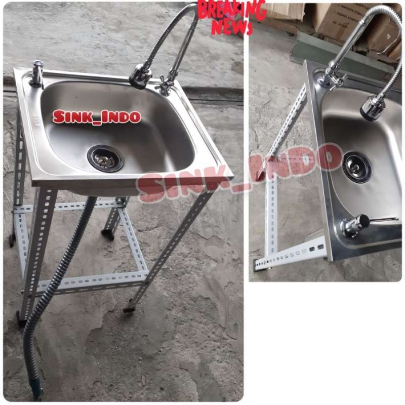 Promo Bak Cuci Piring Portable Wastafel Set Kitchen Sink Kaki Rak Kran ...