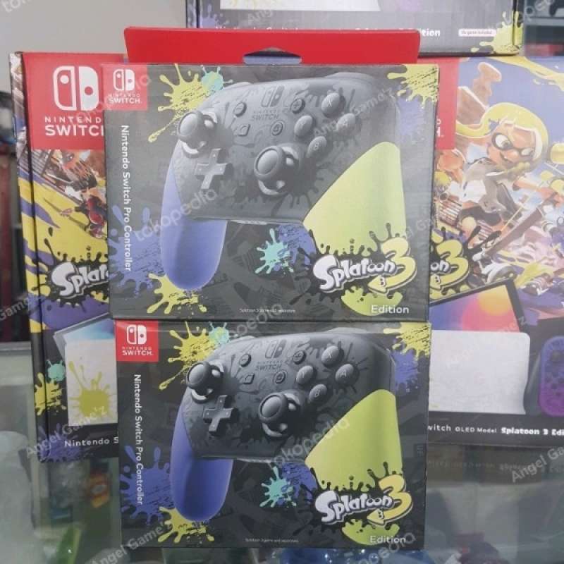 Jual Nintendo Switch Pro Controller Splatoon 3 Edition di Seller Angel ...