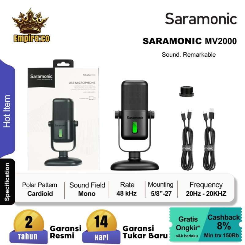 Promo Saramonic SR-MV2000 Cardioid USB Microphone SR MV2000 Diskon 25% di Seller EMPIRE CO ...