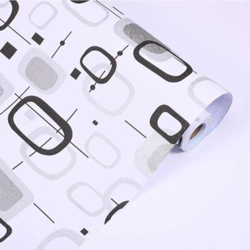 Promo Wallpaper Stickers Dinding Motif Kotak Kotak Hitam warna ...