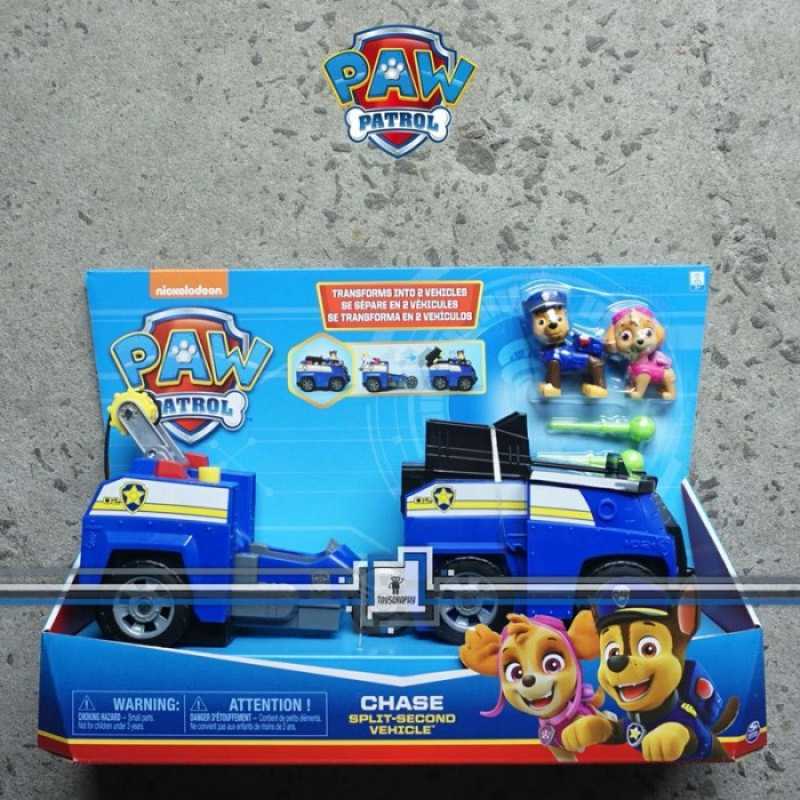 Promo Paw Patrol CHASE Split Second Vehicle Transforming Police Cruiser ...