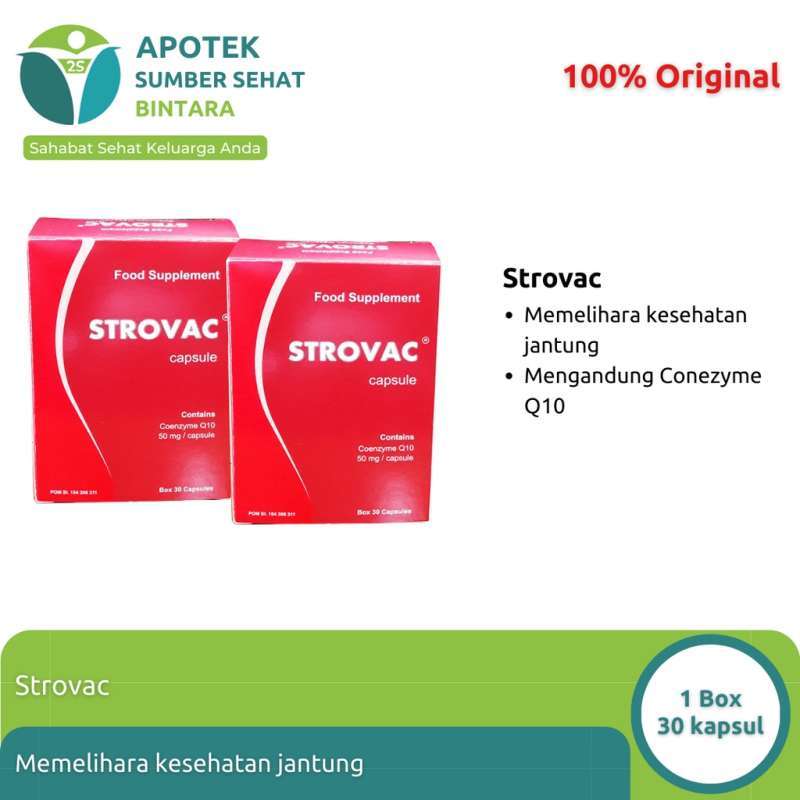 Jual Strovac Coenzyme Q10 Vitamin Jantung 1 Box 30 Kapsul di Seller ...