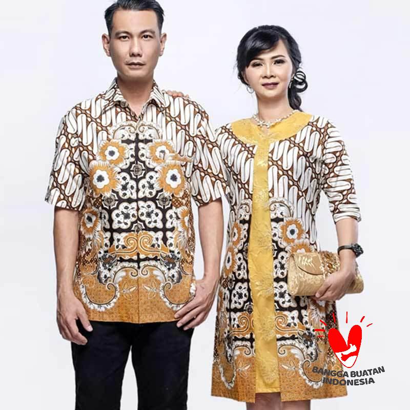Jual Aneka Batik Vania Dress Nadhira Parang Atasan Couple - Kuning ...