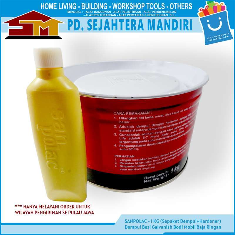 Promo Dempul Sanpolac Dempul Kayu Dempul Plastik Dempul Besi Cat Mobil ...