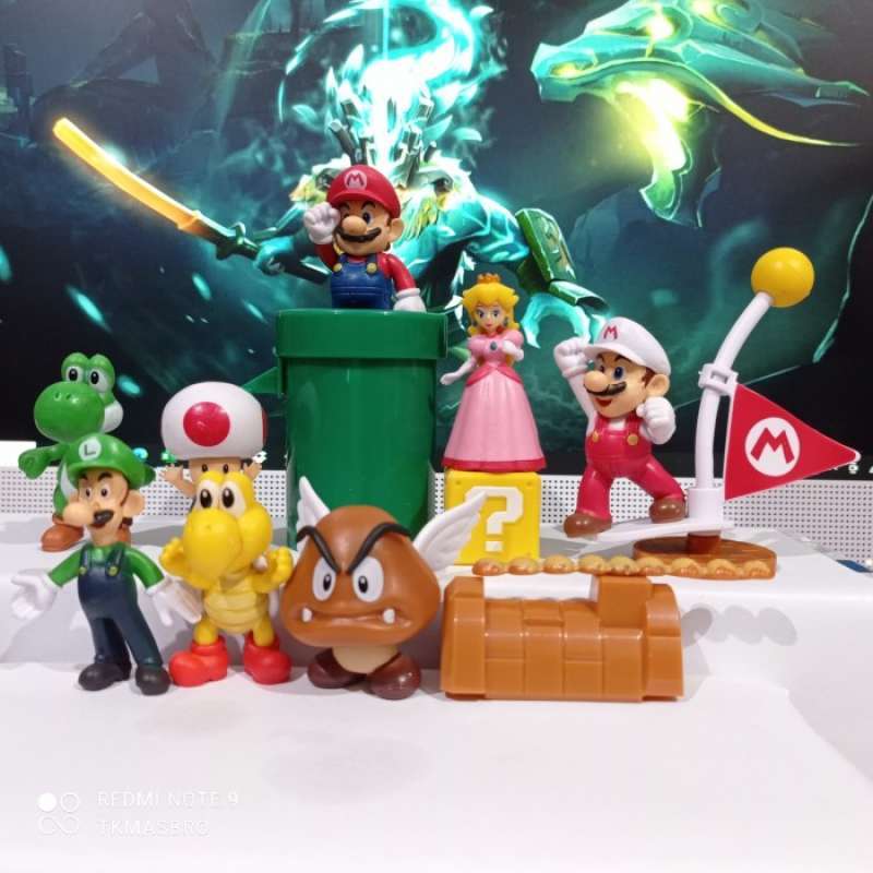 Promo PAJANGAN ACTION FIGURE SUPER MARIO BROS SET ISI 12 Diskon 5% di ...