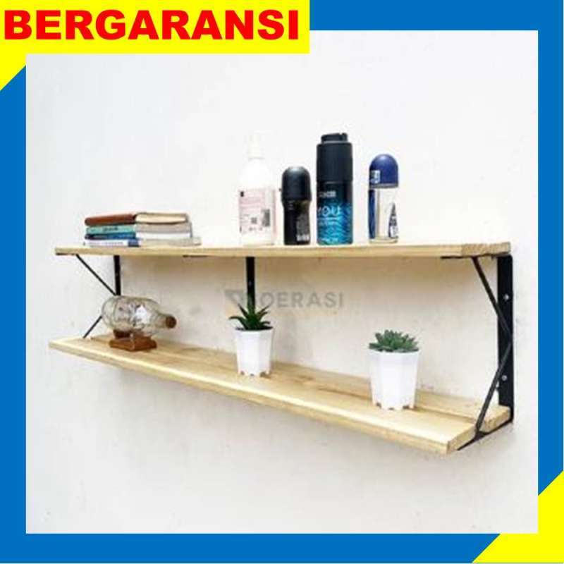 Jual Rak dinding besi dan kayu minimalis kuat kokoh make up hiasan ...