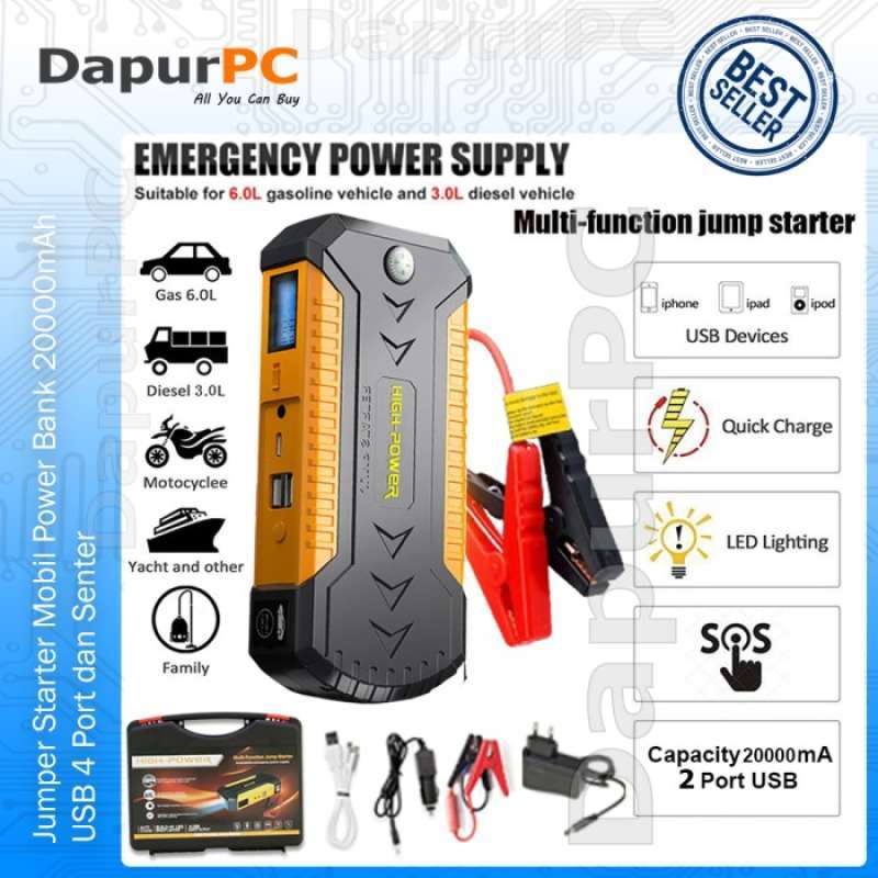Jual Power Bank Jumper Starter Mobil 88000mAh USB 4 Port dan Senter di Seller Gasta Depn - Kapuk ...