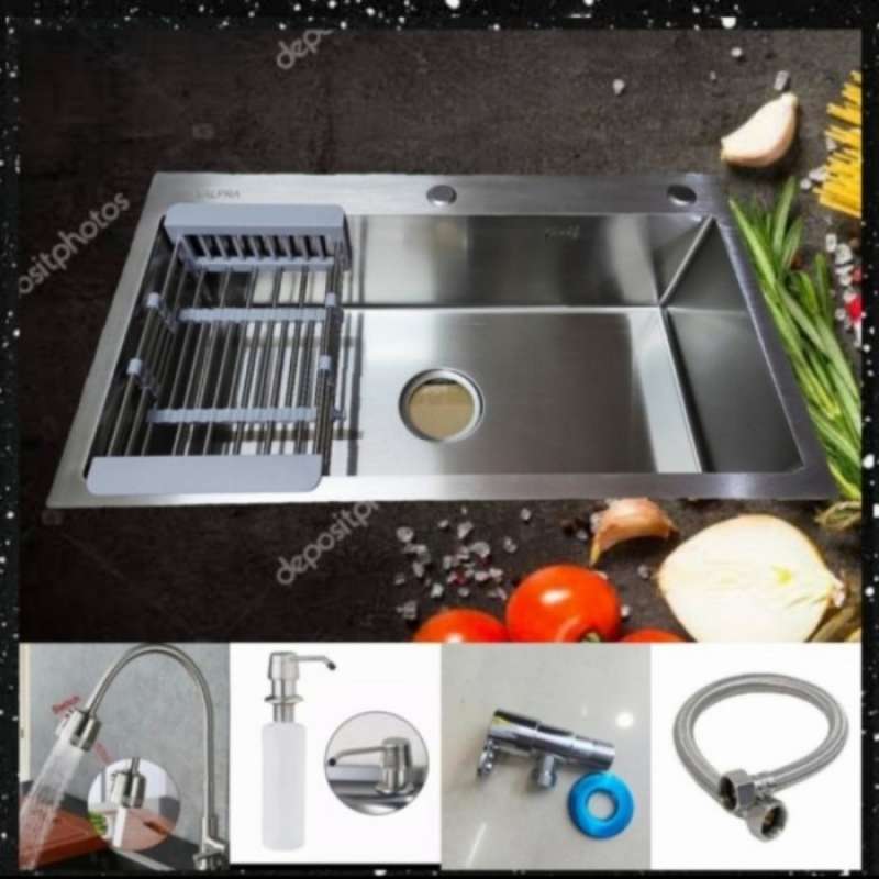 Promo kitchen sink minimalis 1 lubang besar 8050 stainles Diskon 23% di ...
