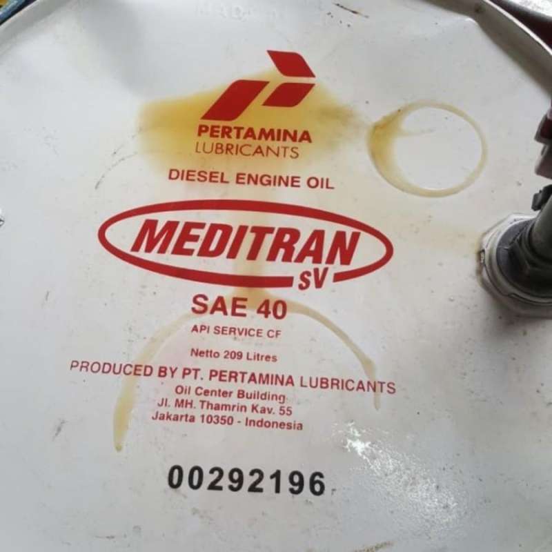 Jual 1 DRUM OLI MEDITRAN SV SAE40 OLI MESIN ISI 209 LTR BERAT 225 KG di ...