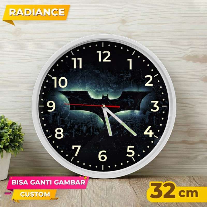 Jual Jam dinding Batman glow in the dark sweep movement ada kaca di ...