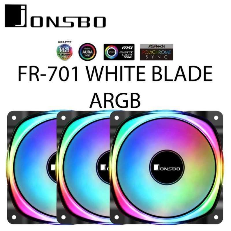 Jual JONSBO FR-701 WHITE BLADE ARGB FAN CASE 3IN1 FAN CASING RGB di ...